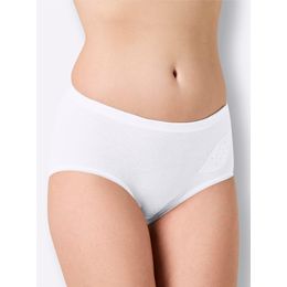 Taillenslip, Damen, Gr. 40, 4 Stk., wei&szlig;, 100% Baumwolle, Unterhosen Taillenslip