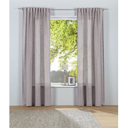 Gardine "Marusha" Gr. 1, grau, B:140cm H:145cm, Polyester, LeGer Home by Lena Gercke, Gardinen, Gardine, 1 Schal, Leinenoptik, grob gewebt, verschiedene Gr&ouml;&szlig;en