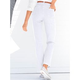 5-Pocket-Jeans Casual Looks, Damen, Gr. 36, Normalgr&ouml;&szlig;en, wei&szlig;, 98% Baumwolle, 2% Elasthan, unifarben, lang, Jeans 5-Pocket-Jeans
