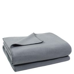Zoeppritz Decken Soft-Fleece 110x160 grau - titanium Wohndecke, Fleecedecke