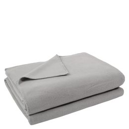 Zoeppritz Decken Soft-Fleece 110x160 grau - light grey mel. Wohndecke, Fleecedecke