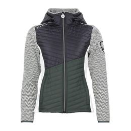Peak Mountain Fleecejacke "Amir" in Schwarz/ Khaki - 65% | Gr&ouml;&szlig;e M | Damenjacken