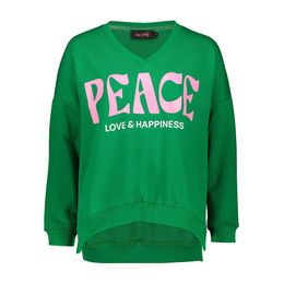 miss goodlife Sweatshirt "Peace Love & Happiness" in Gr&uuml;n - 71% | Gr&ouml;&szlig;e M | Damen-sweatshirts-jacken