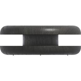 Salesfever Couchtisch &raquo;drehbar - runder Design-Wohnzimmertisch aus Holz&laquo; 1 Stk. tlg. Stilvoller & moderner Tisch mit Echtholzfurnier, &Oslash; 90 cm Schwarz