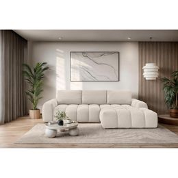 OTTO home Ecksofa &raquo;AZITA L-Form, 270 cm - OTTO. Verl&auml;ssliche Qualit&auml;t.&laquo; wahlweise als Schlafsofa m. Bettkasten, Bubble-Optik beige 100% Polyester