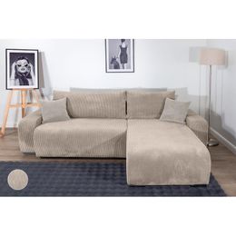 Collection AB Ecksofa &raquo;Pia, L-Form, Breite 237 cm, mit Schlaffunktion&laquo; inkl. Bettfunktion und Bettkasten taupe