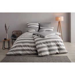 OTTO products Wendebettw&auml;sche &raquo;Big Stripe&laquo; 2 tlg. 100% GOTS Baumwolle, ab Gr&ouml;&szlig;e 135x200 cm grau/wei&szlig; Obermaterial: 100% Baumwolle B/L: 155 cm x 220 cm