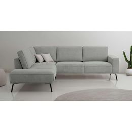 OTTO home Ecksofa &raquo;Vosby&laquo; 260 cm, Chenille, mit dekorativer Kedernaht, Wellenunterfederung grau 90% polyester, 10% nylon