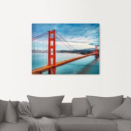 Artland Leinwandbild &raquo;Golden Gate Bridge&laquo; Br&uuml;cken 1 Stk. tlg. auf Holzrahmen gespannt blau