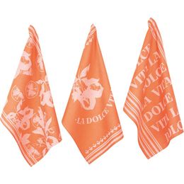 Pad Geschirrtuch &raquo;VITA&laquo; 100% Baumwolle, 50x70 cm, mit Schriftzug orange Obermaterial: 100% Baumwolle 0