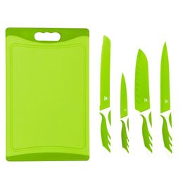 King Messer-Set &raquo;K&uuml;chenmesserset &raquo;CUTTING&laquo;&laquo; 4 K&uuml;chenmesser, 1 Schneidebrett gr&uuml;n