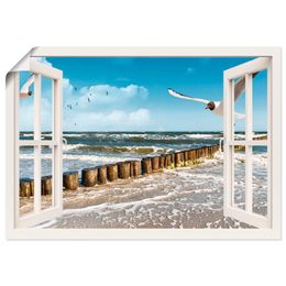 Artland Wandbild &raquo;Fensterblick - Ostsee&laquo; Fensterblick 1 Stk. tlg. als Leinwandbild, Poster in verschied. Gr&ouml;&szlig;en wei&szlig; Papier