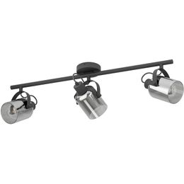 Eglo Deckenspot &raquo;BERREGAS Spotlampe - Stahl - E27 - 3X40W - IP20&laquo; E27 1 Stk. Wandleuchte, Wandspot, schwenkbar, Strahler, L77,5 x B11 x H24 cm