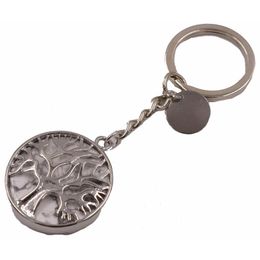 Firetti Schl&uuml;sselanh&auml;nger &raquo;Schmuck Geschenk Lebensbaum&laquo; mit Rosenquarz, T&uuml;rkis, Aventurin, Howlith oder Onyx edelstahlfarben-wei&szlig; Trendiger...