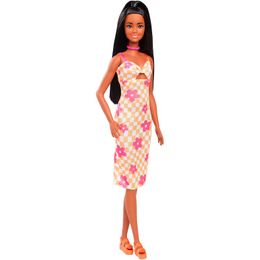 Barbie Anziehpuppe &raquo;Fashionistas Nr. 233, mit Blumen-Midi-Karokleid und schwarzem Haar&laquo; bunt