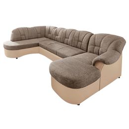 DOMO collection Wohnlandschaft &raquo;Flores auch in Leder-Bezug, B/T/H: 293/180/86 cm, U-Form&laquo; wahlw. mit Bettfunktion, wahlw. mit Federkern, Unser...