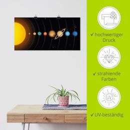 Artland Wandbild &raquo;Vector Sonnensystem mit Planeten&laquo; Sonnensystem 1 Stk. tlg. als Alubild, Leinwandbild, Poster in verschied. Gr&ouml;&szlig;en Farbe Bild(er):...