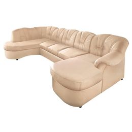 DOMO collection Wohnlandschaft &raquo;Flores auch in Leder-Bezug, B/T/H: 293/180/86 cm, U-Form&laquo; wahlw. mit Bettfunktion, wahlw. mit Federkern, Unser...