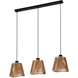 Eglo H&auml;ngeleuchte &raquo;Lavister H&auml;ngelampe, Pendellampe, Japan-Stil, Metall und Papier, E27&laquo; E27 1 Stk. H&auml;ngeleuchte - L91 x B21 x H110 cm - schwarz -...