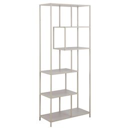 ACTONA GROUP B&uuml;cherregal &raquo;Seaford, Standregal, Regal, Raumteiler&laquo; 77x35x185 cm, grauer Stahlrahmen, asymmetrisch, Breite 77 cm Stahl