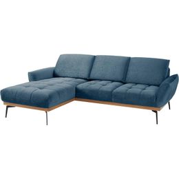 exxpo - sofa fashion Ecksofa &raquo;Palic, inkl. R&uuml;ckenverstellung, bequem, elegant, Breite 245cm, L-Form&laquo; vom Sofa zum Hochlehner. Hohe F&uuml;&szlig;e und Holzblende