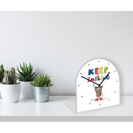 LUCKYLINDE Tischuhr &raquo;Kleine Maus Janosch&laquo; Tischuhr aus Acrylglas, Uhr, bedruckt, ger&auml;uschlos, modern grau