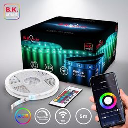 B.K.LICHT LED-Streifen 5m Smart Home LED Band dimmbar mit WiFi App-Steuerung weiß