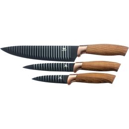 King Messer-Set »Essential« Wellenschliff, Griffe in Holzoptik, im Geschenketui holzfarben/schwarz