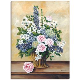 Artland Leinwandbild &raquo;Blumenbouqet&laquo; Blumen 1 Stk. tlg. auf Holzrahmen gespannt beige