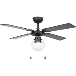 Eglo LED Deckenleuchte »FORTALEZA Ventilator & Licht - Stahl - E27 - 1X60W - IP20« E27 1 Stk. Ventilator mit Beleuchtung, Wohnzimmer,...