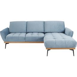 exxpo - sofa fashion Ecksofa &raquo;Palic, inkl. R&uuml;ckenverstellung, bequem, elegant, Breite 245cm, L-Form&laquo; vom Sofa zum Hochlehner. Hohe F&uuml;&szlig;e und Holzblende