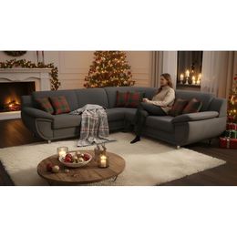Trendmanufaktur Ecksofa »Rondo wahlweise mit Schlaffunktion, bequeme Armlehnen, Bestseller« L-Form, wahlw.mit Federkern, Füße chromfarben, Unser...