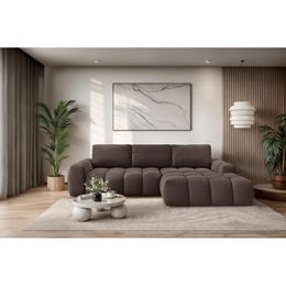 OTTO home Ecksofa &raquo;AZITA L-Form, 270 cm - OTTO. Verl&auml;ssliche Qualit&auml;t.&laquo; wahlweise als Schlafsofa m. Bettkasten, Bubble-Optik braun 100% Polyester