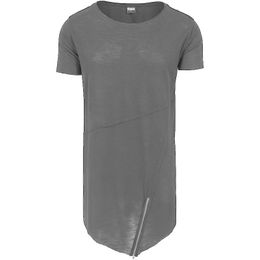 Urban Classics Damen Urban Classics T-Shirt &raquo; Herren Long Open Edge Front Zip Tee&laquo; 1 Stk. XS