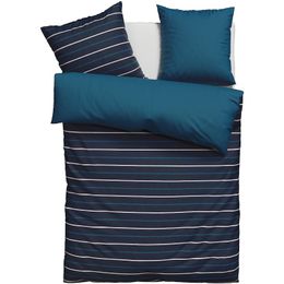 Bruno Banani Bettw&auml;sche &raquo;Dana&laquo; 2 Stk. tlg. in Gr. 135x200 oder 155x220 cm, 100% Baumwolle, Renforc&eacute; petrol/navy Obermaterial: 100% Baumwolle B/L:...