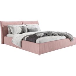 Places of Style Polsterbett &raquo;Priora in 4 Breiten bis 200cm&laquo; auch in NaturLEDER, Cord, belastbar bis 280kg, auch &Uuml;berl&auml;nge 220 cm rosa 95% Polyester / 