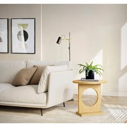 WOODMAN Beistelltisch &raquo;Bau&laquo; besonderes Design, Breite 45 cm, FSC -zertifiziert beige
