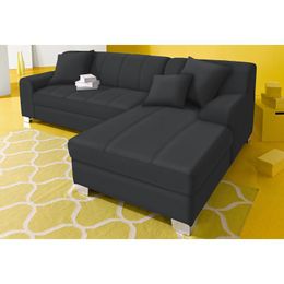 DOMO collection Ecksofa »Turah incl. Zierkissen, moderne Steppung, auch in Leder« mit Bettfunktion, Schlafsofa, B/T: 239/152 cm, Unser...