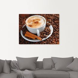 Artland Leinwandbild &raquo;Cappuccino - Kaffee&laquo; Getr&auml;nke 1 Stk. tlg. auf Holzrahmen gespannt Farbe Bild(er): braun