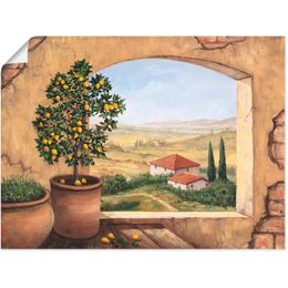 Artland Wandbild &raquo;Fenster in der Toskana&laquo; Fensterblick 1 Stk. tlg. als Alubild, Leinwandbild, Poster, Wandaufkleber in verschied. Gr&ouml;&szlig;en Farbe...