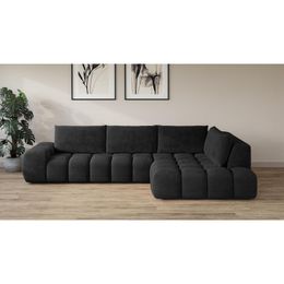 OTTO home Ecksofa &raquo;AZITA L-Form, XXL 352 cm Designsofa in Bubble-Opitk&laquo; lose R&uuml;ckenkissen, traumhafte Steppung grau 100% Polyester