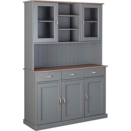 Inter Link Buffet &raquo;Luzern&laquo; im Landhausstil, Geschirrschrank, K&uuml;chenschrank MDF, Massivholz, Sicherheitsglas