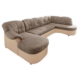 DOMO collection Wohnlandschaft &raquo;Flores auch in Leder-Bezug, B/T/H: 293/180/86 cm, U-Form&laquo; wahlw. mit Bettfunktion, wahlw. mit Federkern, Unser...