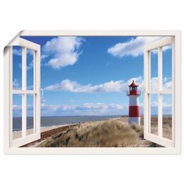 Artland Wandbild &raquo;Fensterblick - Leuchtturm Sylt&laquo; Fensterblick 1 Stk. tlg. als Leinwandbild, Poster in verschied. Gr&ouml;&szlig;en wei&szlig; Papier