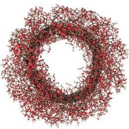 Creativ green Kunstkranz &raquo;Kranz&laquo; in gefrosteter Optik rot