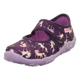 Superfit Hausschuh &raquo;BONNY WMS: Mittel&laquo; Kindergartenschuh mit Einhorn-Motiv, Gr&ouml;&szlig;enschablone zum Download lila Einhorn 25 25 Ballerina mit Ristriemchen