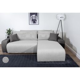 Collection AB Ecksofa &raquo;Pia, L-Form, Breite 237 cm, mit Schlaffunktion&laquo; inkl. Bettfunktion und Bettkasten anthrazit/hellgrau