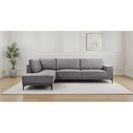 OTTO home Ecksofa &raquo;OLAND L-Form, B: 289 cm, Skandi-Design&laquo; Struktur, Flachgewebe, Luxus-Microfaser, Boucle braun Struktur weich (100% Polyester);Luxus