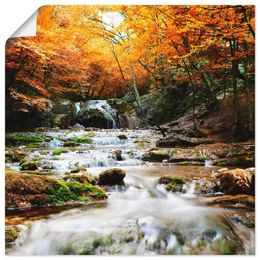Artland Wandbild &raquo;Herbstlicher Wasserfall&laquo; Gew&auml;sser 1 Stk. tlg. ohne Rahmen braun Papier