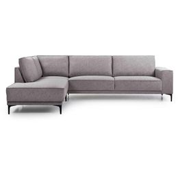 OTTO home Ecksofa &raquo;OLAND L-Form, B: 289 cm, Skandi-Design&laquo; Struktur, Flachgewebe, Luxus-Microfaser, Boucle braun Struktur weich (100% Polyester);Luxus
